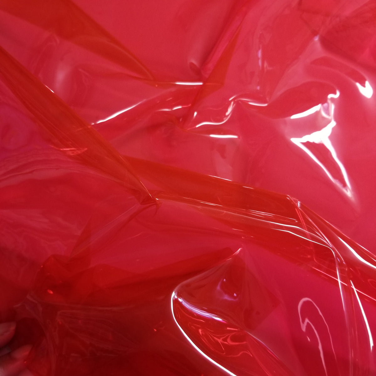 Cranberry Transparent Vinyl Fabric