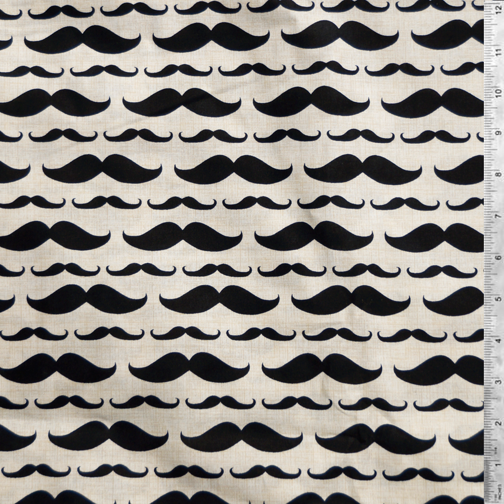 Mustache Fabric 100% Cotton