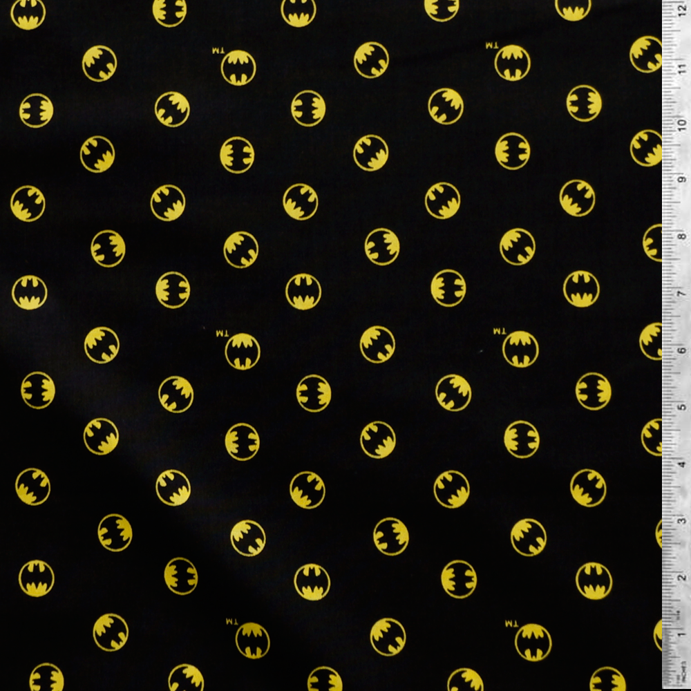 Licensed DC Comics Fabric 80th Anniversary Batman Logo Fabric 100% Cot